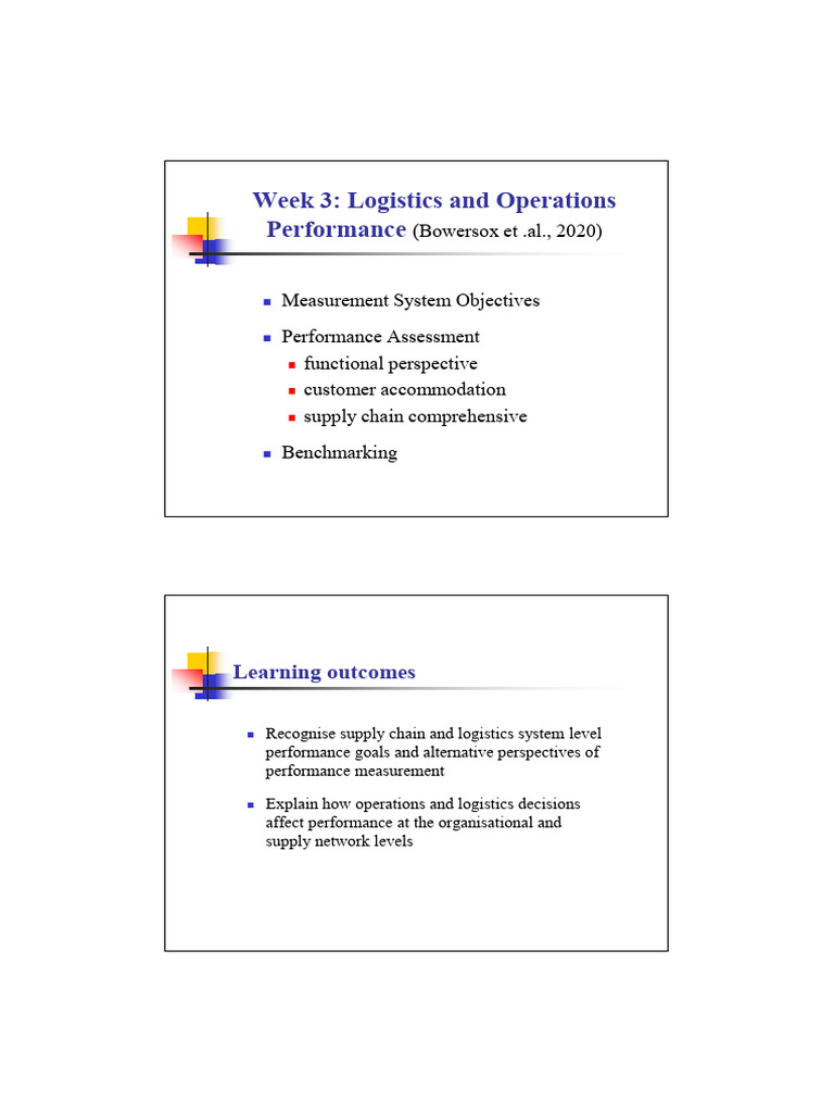 Week 3 Lecture PPTs | PDF | Supply Chain | Logistics Week 3 Lecture PPTs | PDF | Supply Chain | Logistics