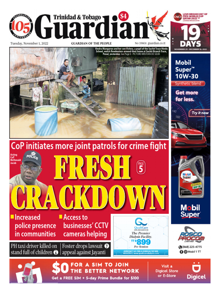 Trinidad Guardian - 01.11.22 | PDF | Police | Law Enforcement
