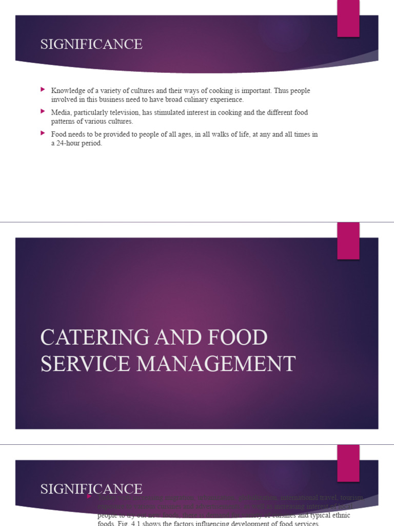 Catering and Food Service Management Insights | PDF | Foodservice | Meal