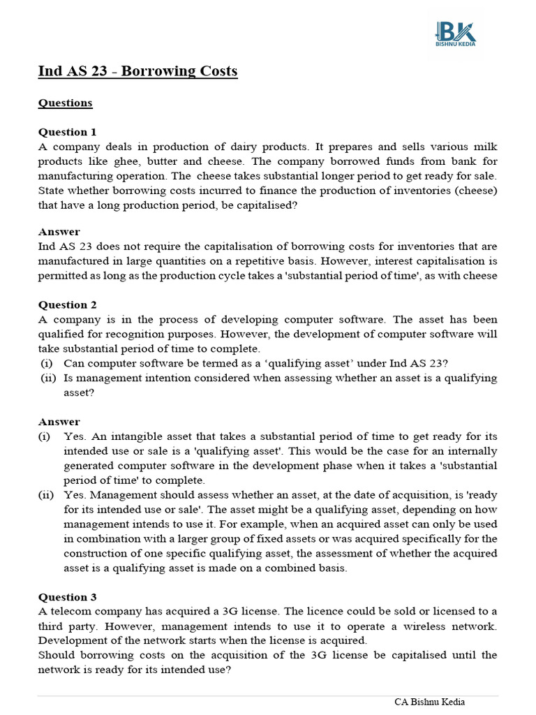 Ind As 23 - Solutions | PDF | Debt | Expense