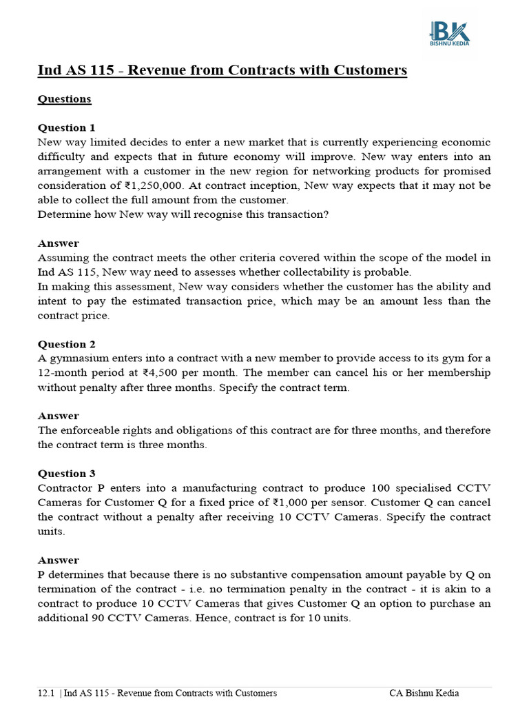 Ind As 115 - Solutions | PDF | Prices | Interest