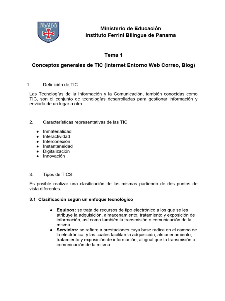 Tema 1, Conceptos generales de TIC (internet Entorno Web Correo, Blog) | PDF | Tecnología de ...