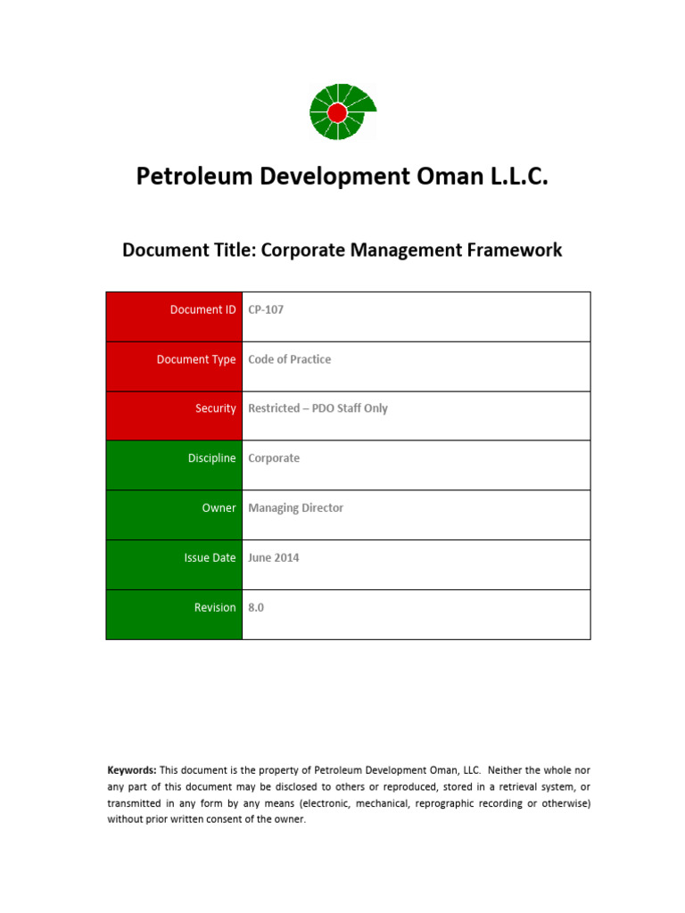 CP-107 Corporate Management Framework CoP PDO | Download Free PDF ... CP-107 Corporate Management Framework CoP PDO | Download Free PDF ...