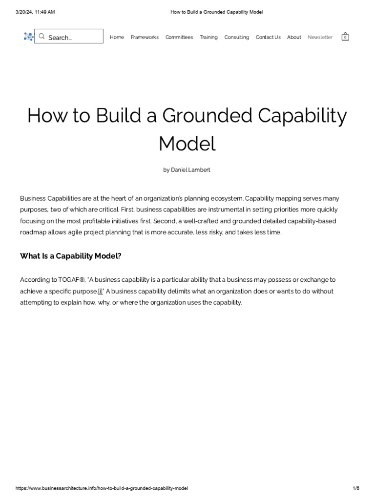 How To Build A Grounded Capability Model | PDF | Business Process ...