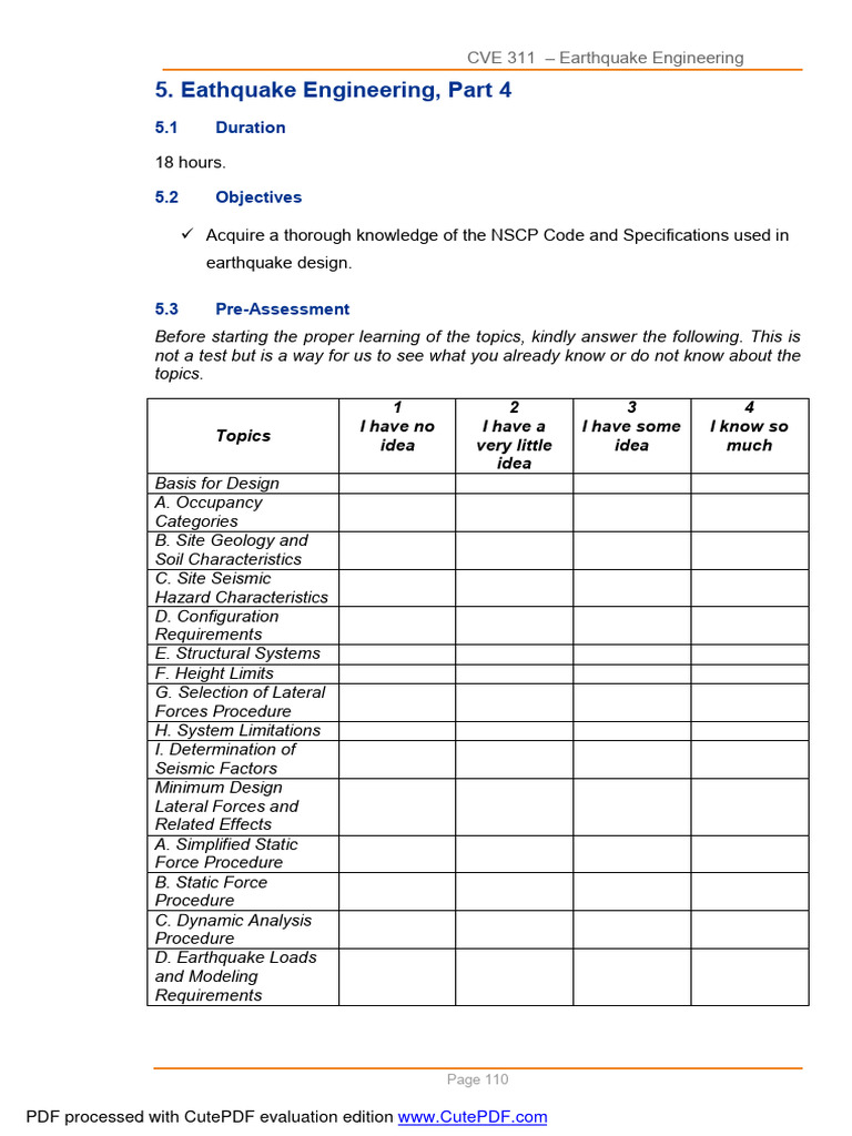 CVE 311 Earthquake Engineering Module Part 4 | PDF | Earthquake Engineering | Earthquakes