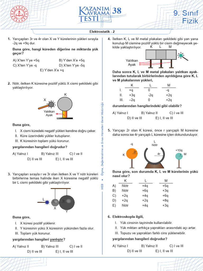 TEST - 38 Elektrostatik - 2 | PDF