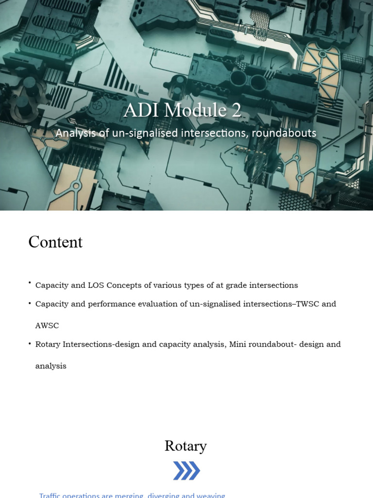 ADI Module 2 | PDF | Traffic | Intersection (Road)