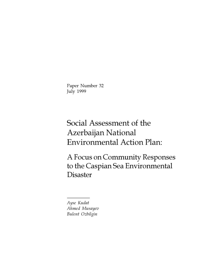 Social Assessment of The Azerbaijan National Environmental Action Plan ...