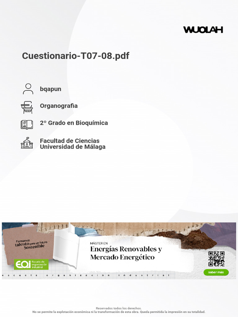 Wuolah Free Cuestionario T07 08 | PDF | Sinapsis | Músculo