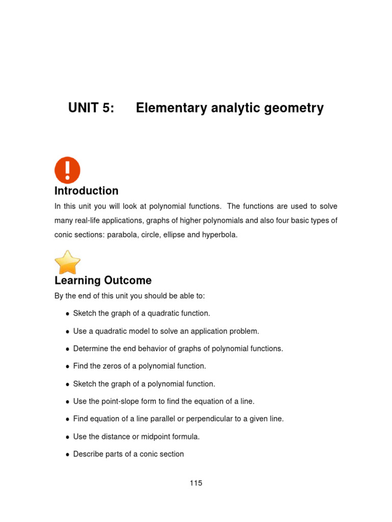 Elementary Analytic Geometry | PDF | Ellipse | Geometry
