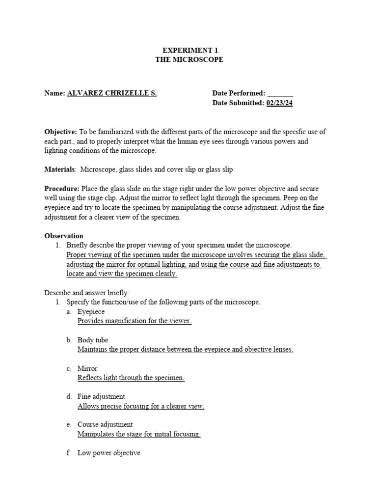 Experiment 1 Forensic Chem2024 | PDF