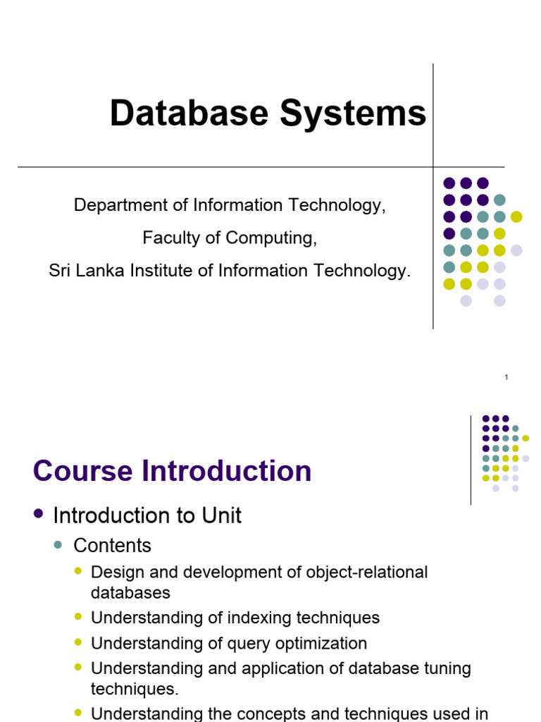 IT3020-L01 Ordbintro | PDF | Relational Database | Databases