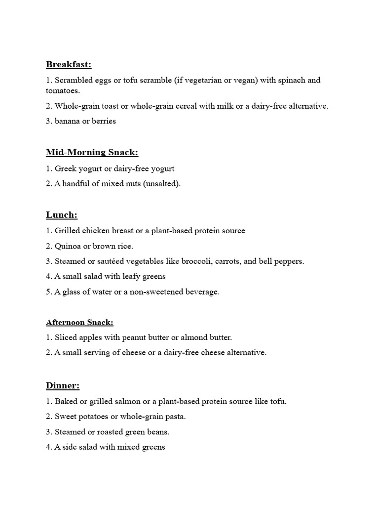 First Trimester Pregnancy Meal Plan | PDF