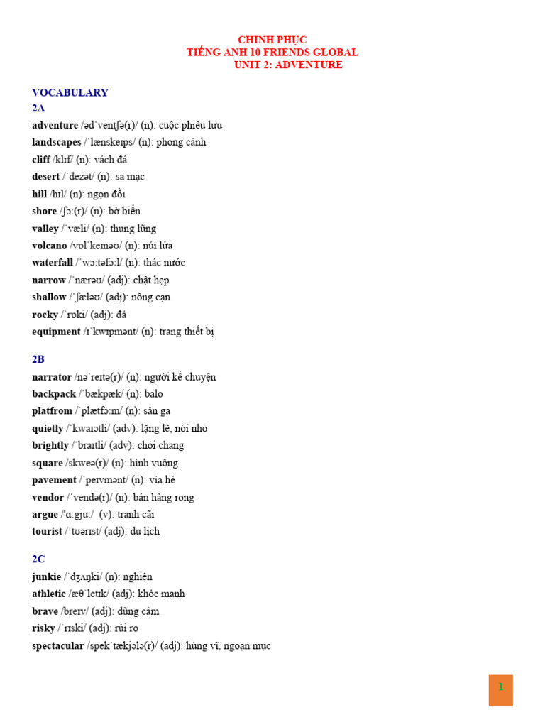 Unit 2. Adventure GV | PDF