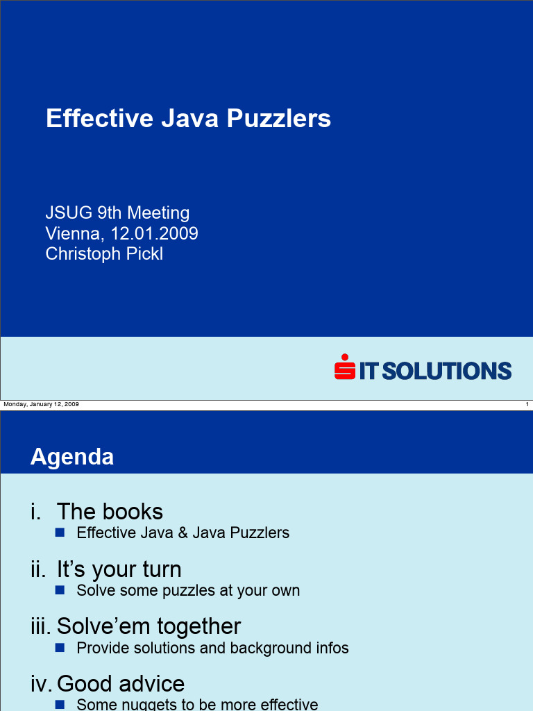 JSUG-Slides EffectiveJavaPuzzlers Christoph Pickl | PDF | Method ...