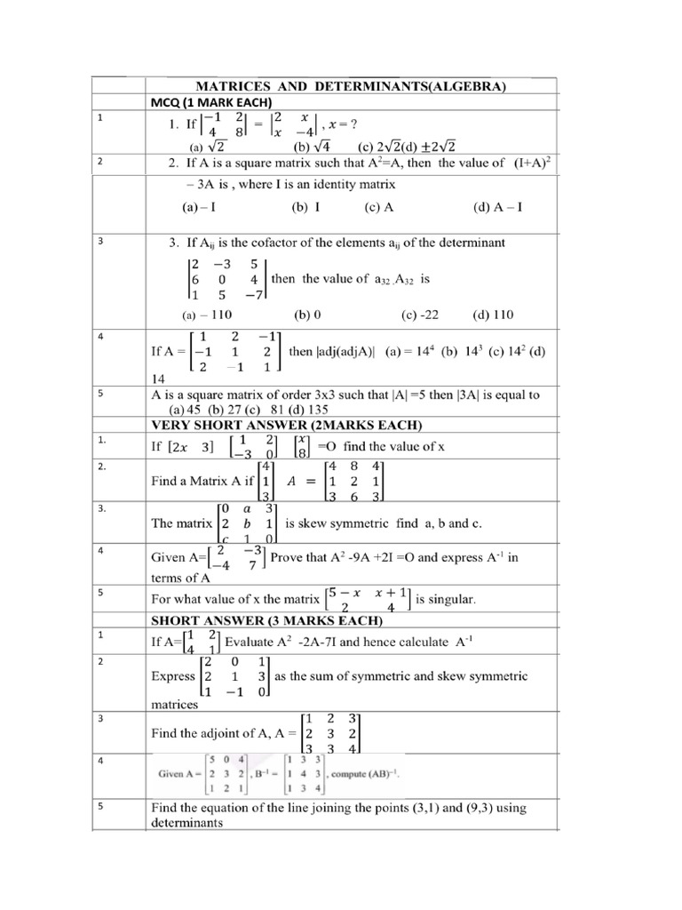 W.Sheets Matrices and Det | PDF