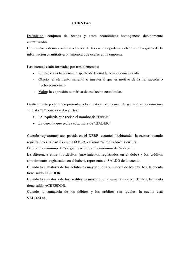Cuentas Definicion Clasificacion | PDF | Contabilidad | Bienes (Ley)