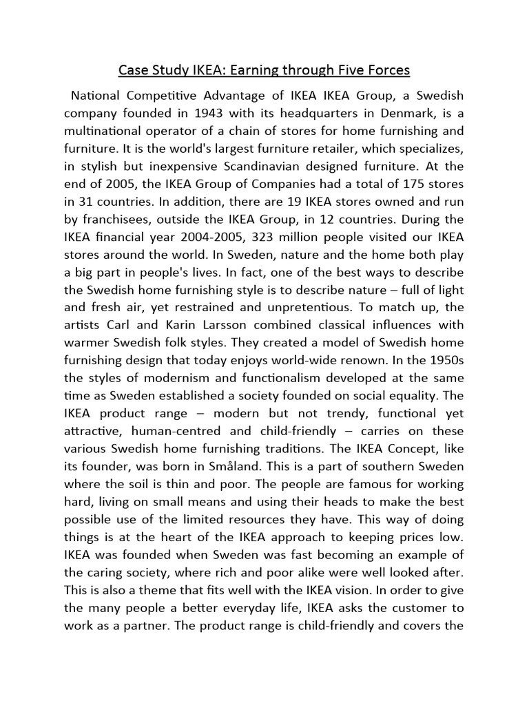 Case Study IKEA | Download Free PDF | Supply Chain | Sweden