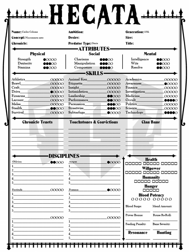 Vampire 5thedition Classic 4-Page Hecata Interactive | PDF