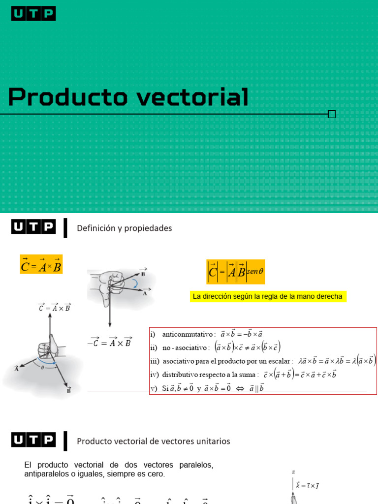 Producto vectorial | PDF | Vector Euclidiano | Álgebra