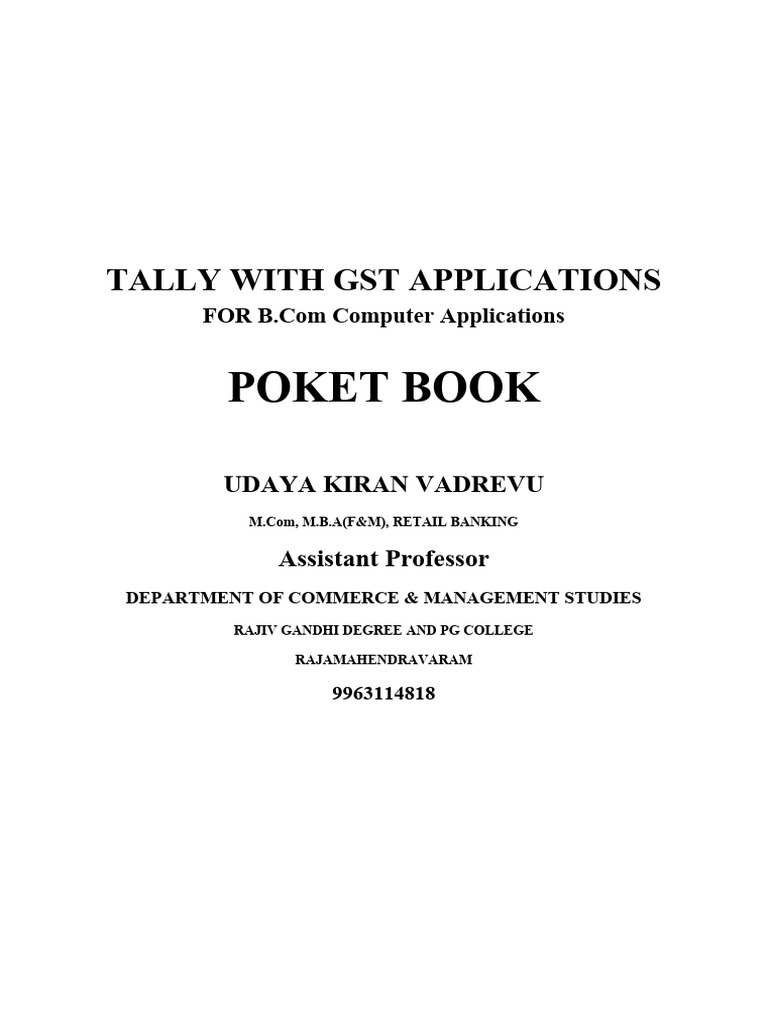 Tally With GST Notes | PDF | Value Added Tax | Taxes