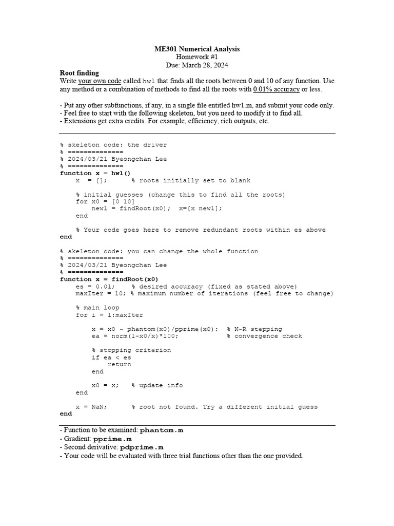 Numerical hw1 | PDF | Numerical Analysis | Mathematics