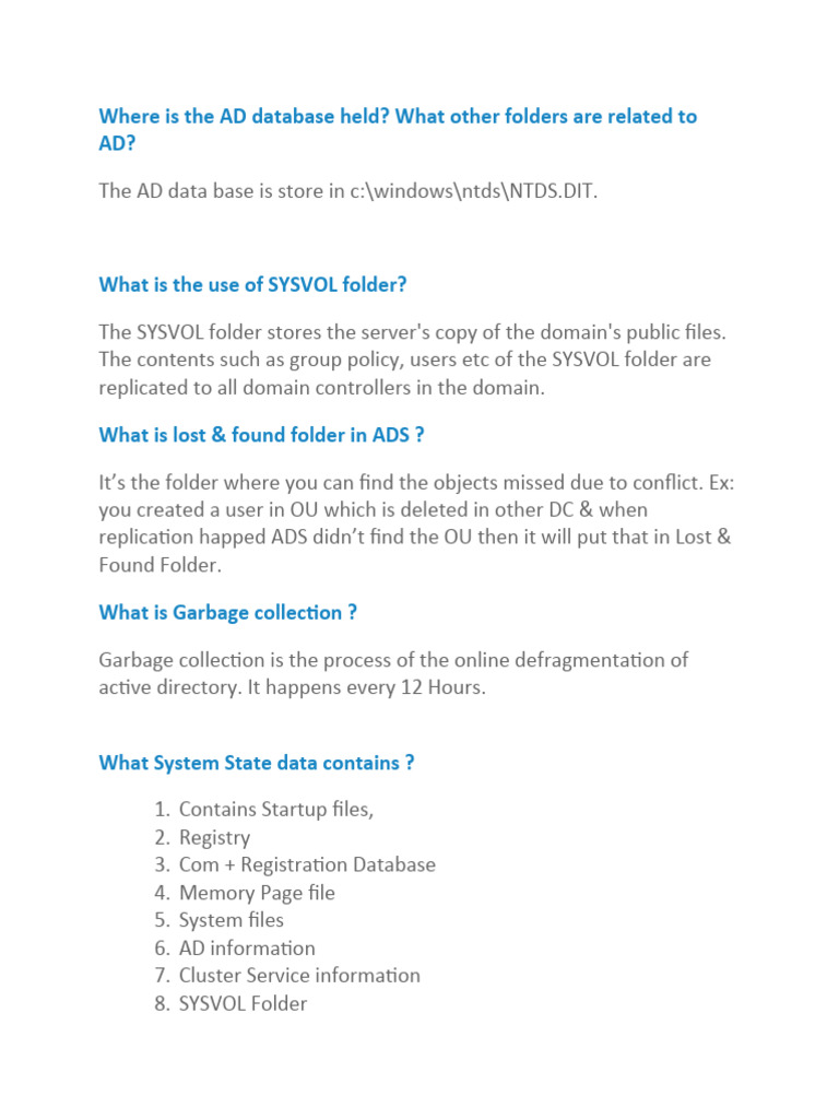 AD Interview Questions | Download Free PDF | Active Directory | Group Policy