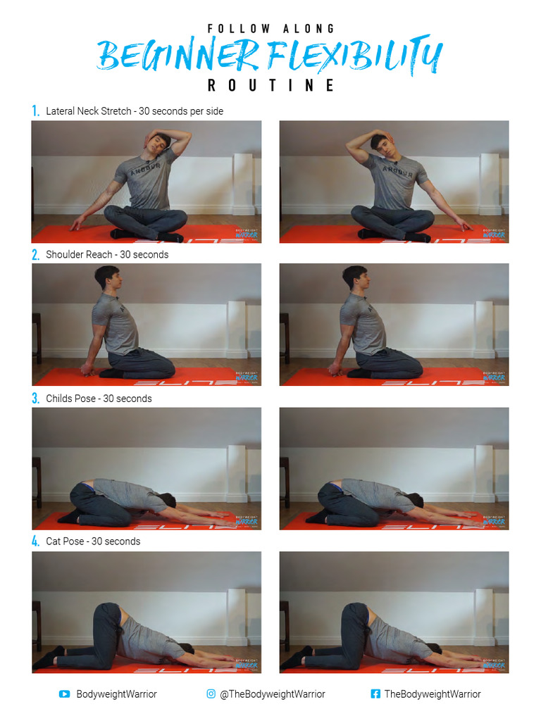 15 Minute Beginner Stretching Routine (Tom Merrick) | PDF