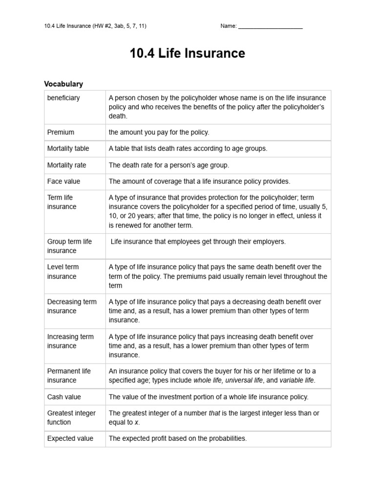 10.4 Life Insurance | PDF | Life Insurance | Insurance