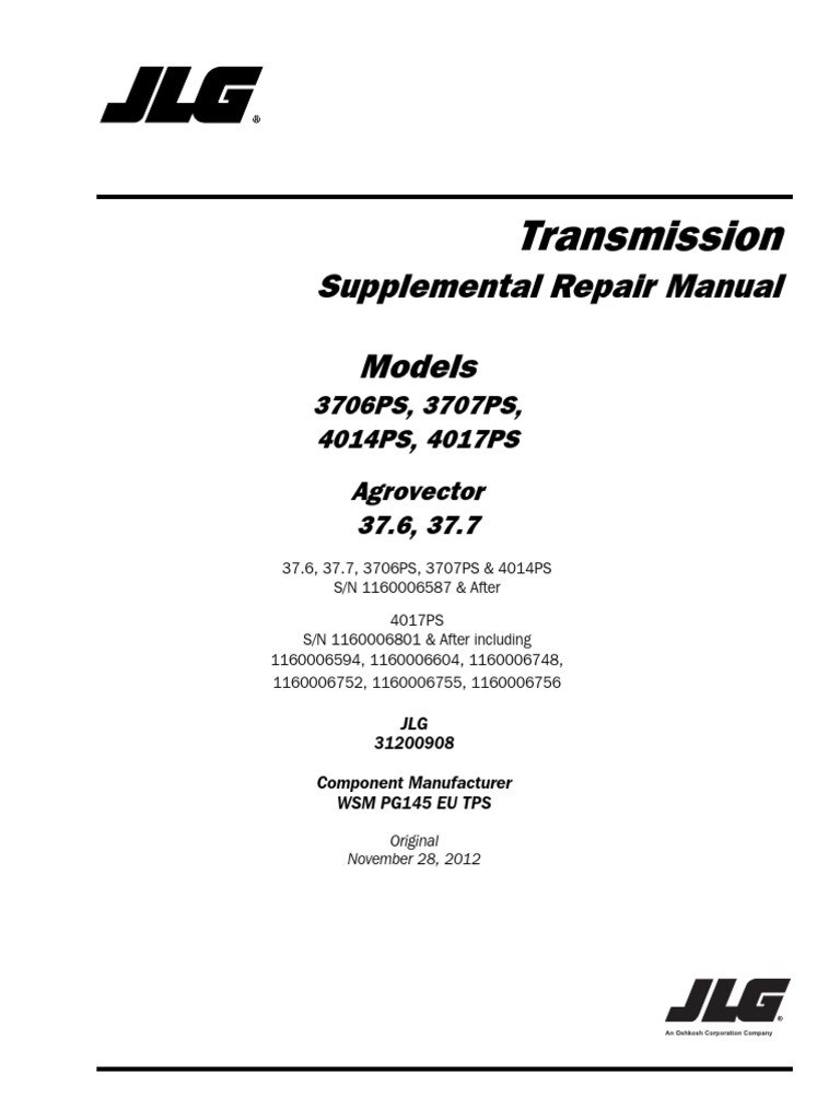 A 37.6 37.7 3706PS 3707PS 4014PS 4017PS JLG Supplement English | PDF ...