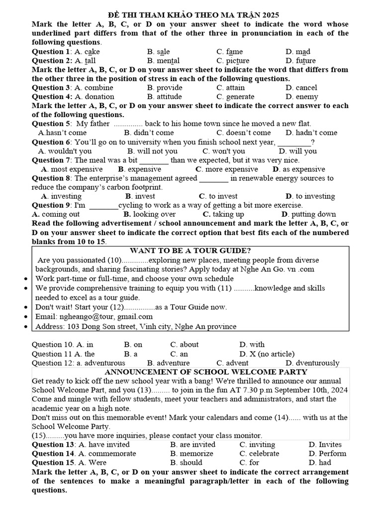 G36 TEST 4 Nguyen Thi Tu Anh | PDF | Climate Change | Atmosphere Of Earth