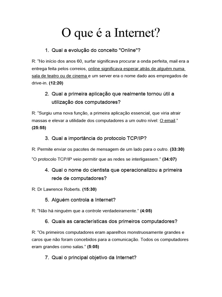 O que é a Internet | PDF | Internet | Rede mundial de computadores