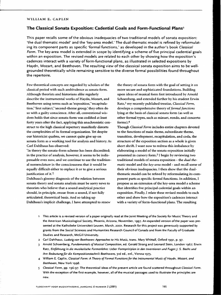 CAPLIN, William E. - The Classical Sonata Exposition - Cadential Goals ...