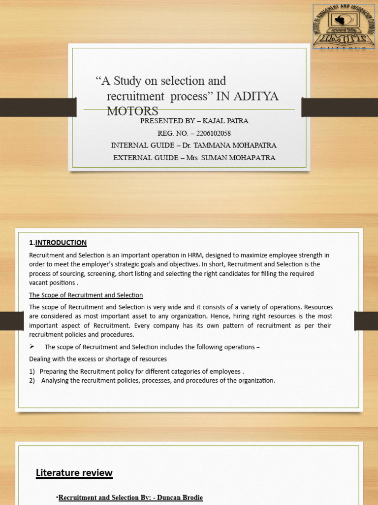Recruitment Process Analysis at Aditya Motors | PDF | Recruitment ...