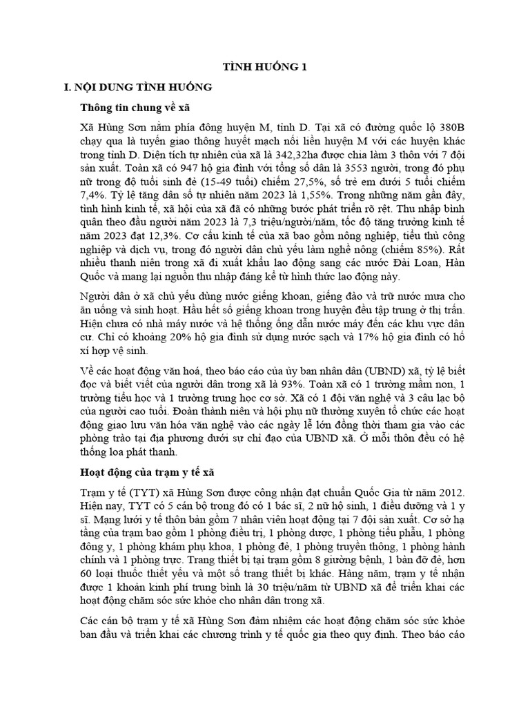 Tinh huong SBL 1_Lap KHYT | PDF