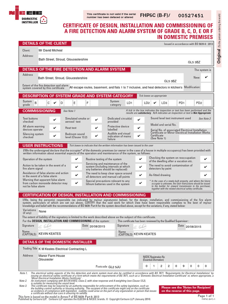 l2 Fire Certificate | PDF | Safety