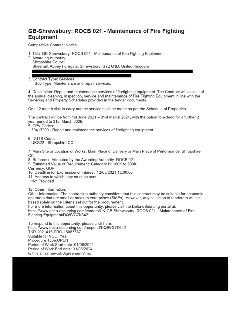 rocb-021-fire-fighting-equipment | PDF | Procurement | Freedom Of ...