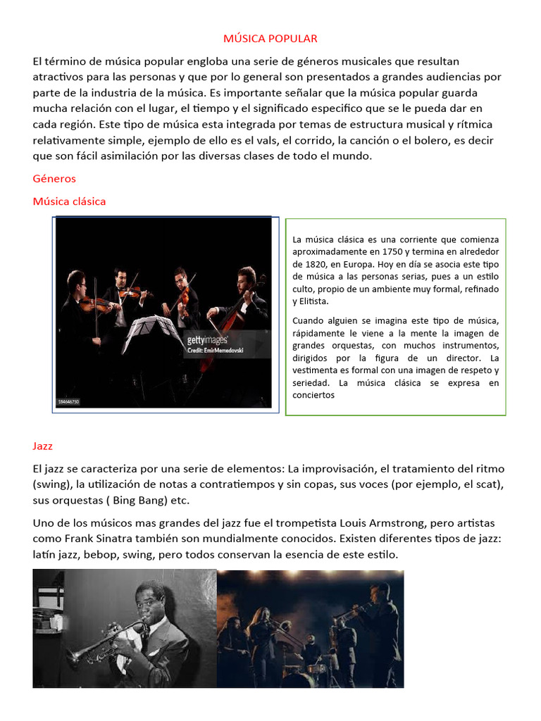 Música Popular y Sus Íconos | PDF | Jazz | Musica Popular