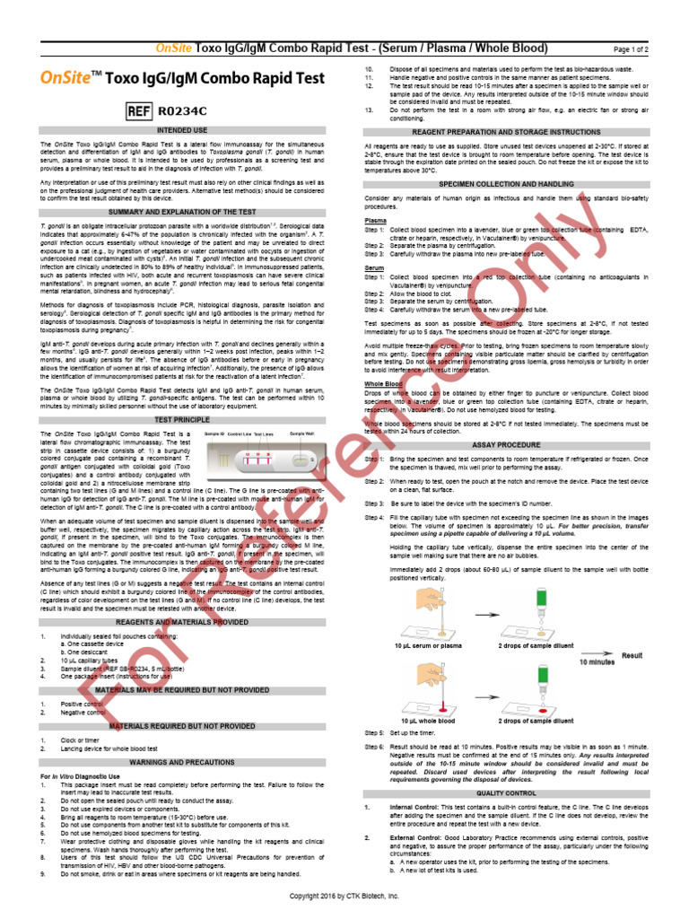 CTK Kit Insert | PDF | Immunology | Health Sciences
