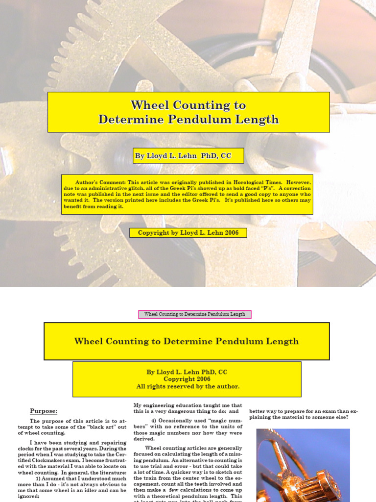 Wheel Counting Pendulum Length | PDF | Gear | Pendulum