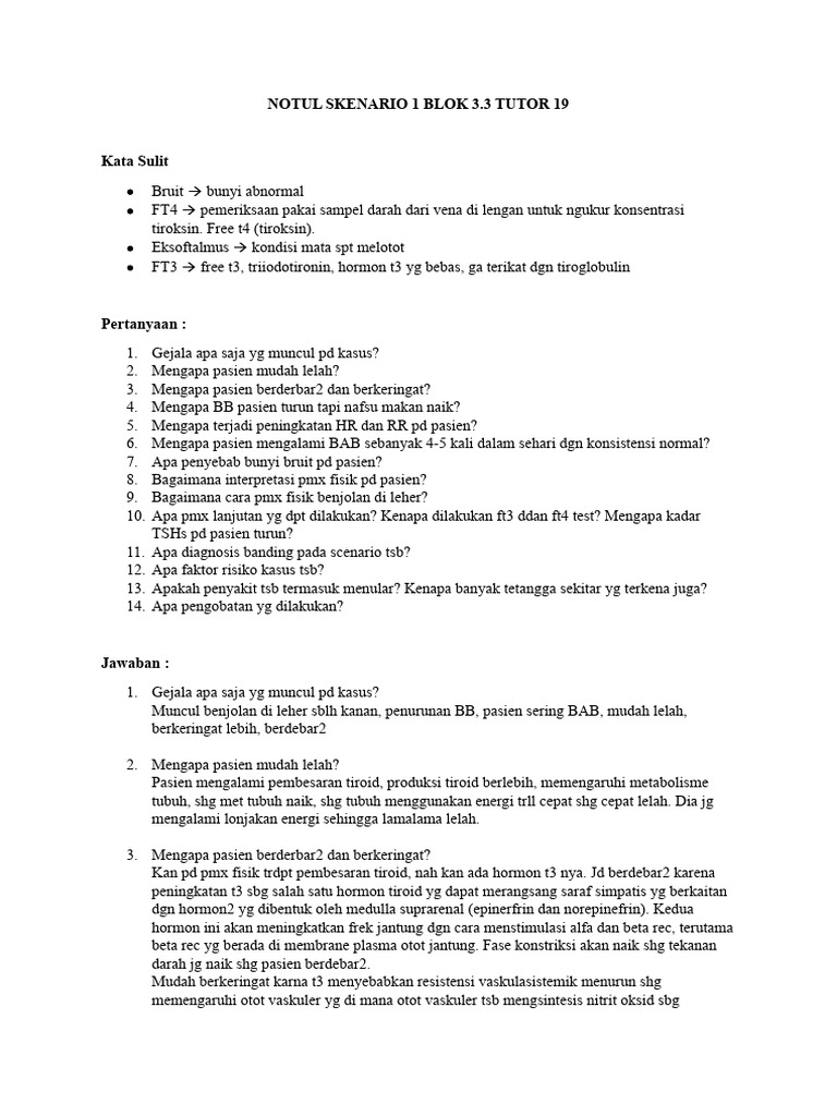 Notul Skenario 1 Blok 3 | PDF | Pengembangan Diri | Sains & Matematika