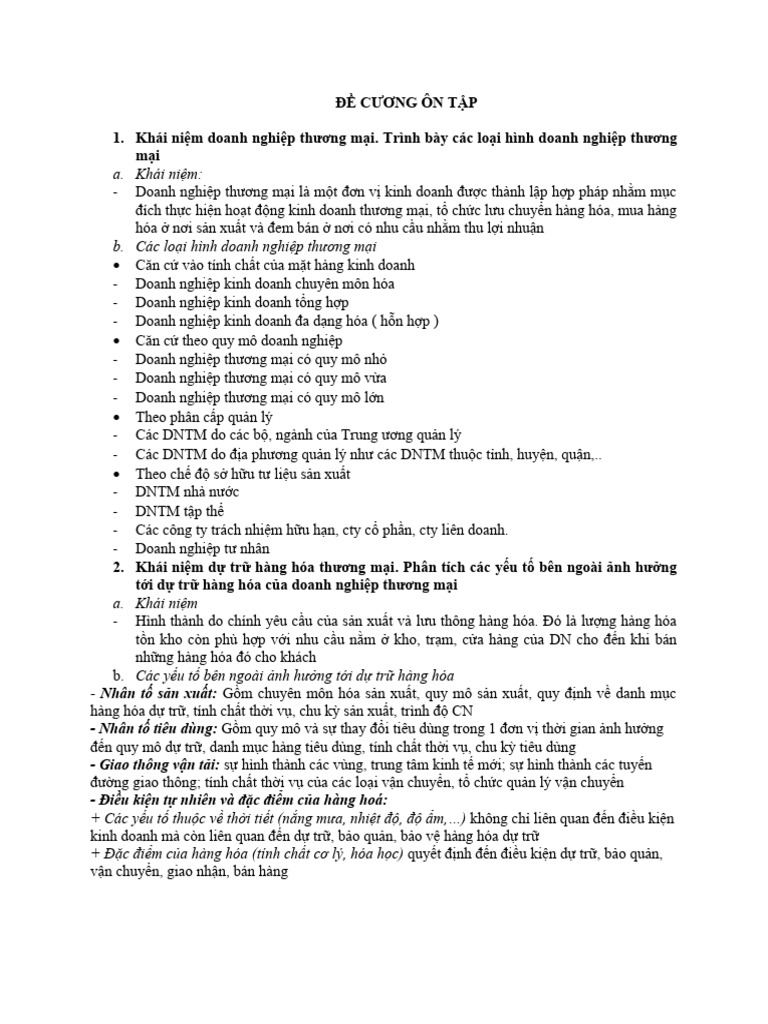 Đề cương ôn tập QTDN | PDF