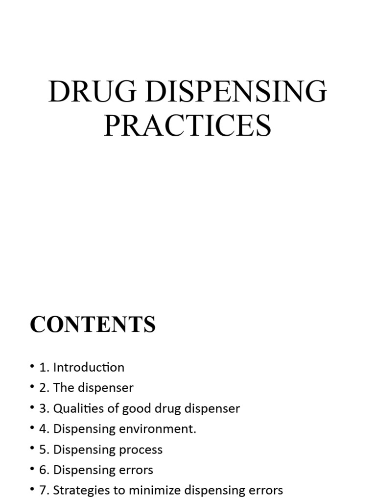 Drug Dispensing | PDF | Pharmacy | Medical Prescription