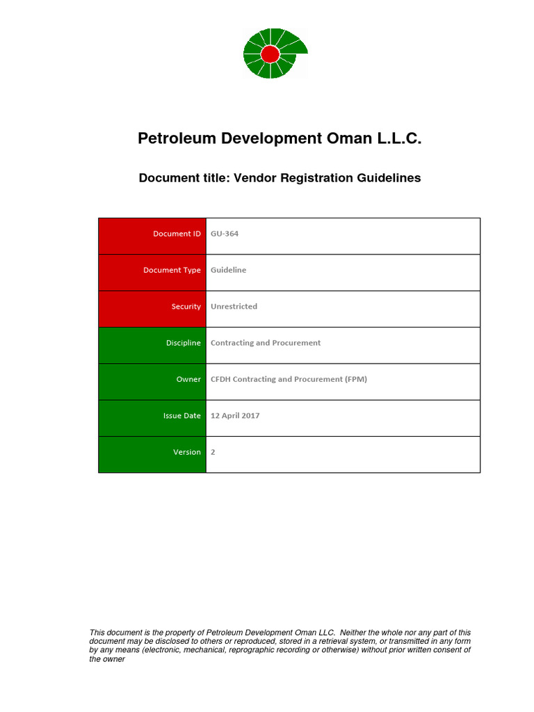 GU-364 2017 Vendor Registration Guidelines | PDF | Audit | Quality ...