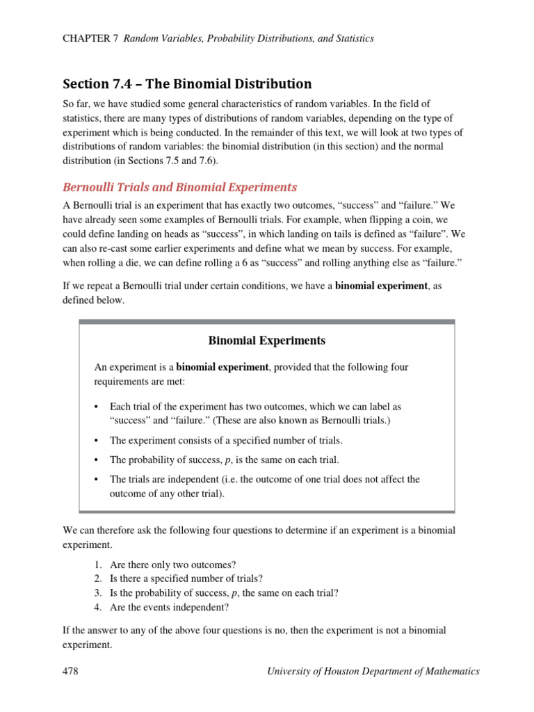 1324_Section_7_4_Text | PDF | Probability Distribution | Experiment