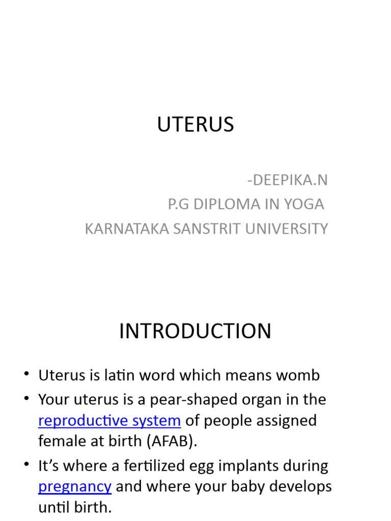 Uterus | PDF | Uterus | Sexual Anatomy