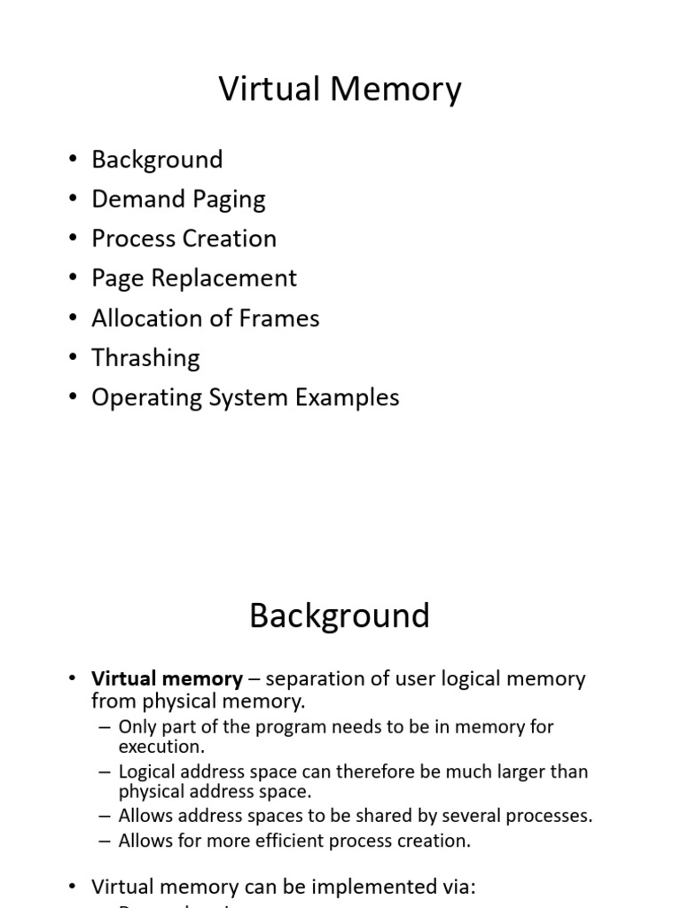 Virtual Memory | PDF | Operating System | Computer Memory