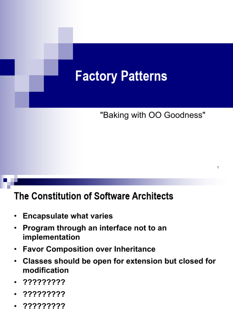 6 Factory | PDF | Method (Computer Programming) | Class (Computer ...