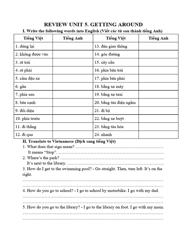 G4 - Review Unit 5 | PDF