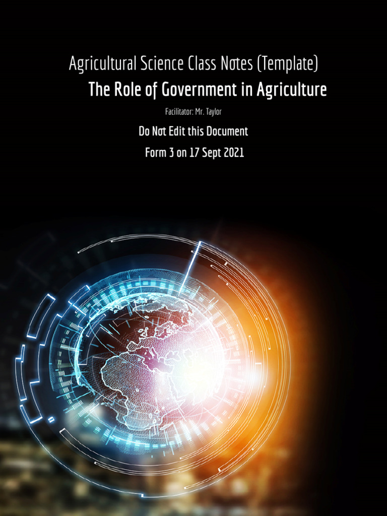 FM 3 Role of Government in Agriculture Class Notes Template | PDF ...